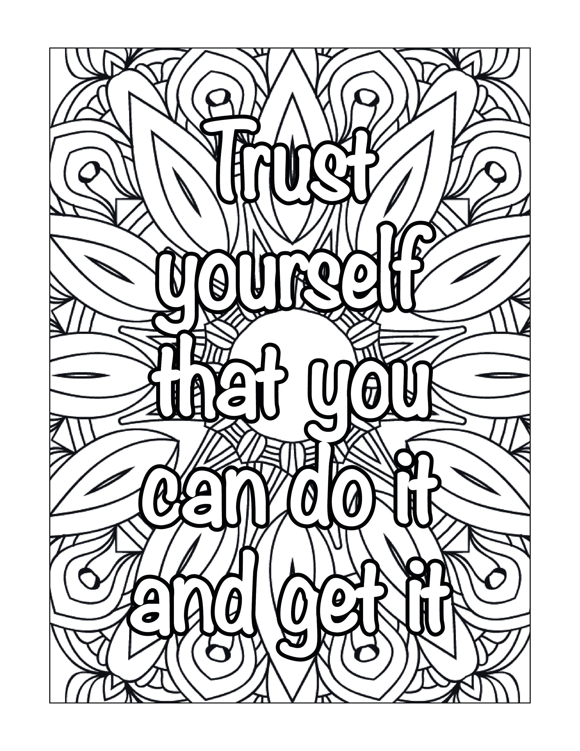 15 Inspirational Mandala Coloring Pages for Adults II Digital Download ...