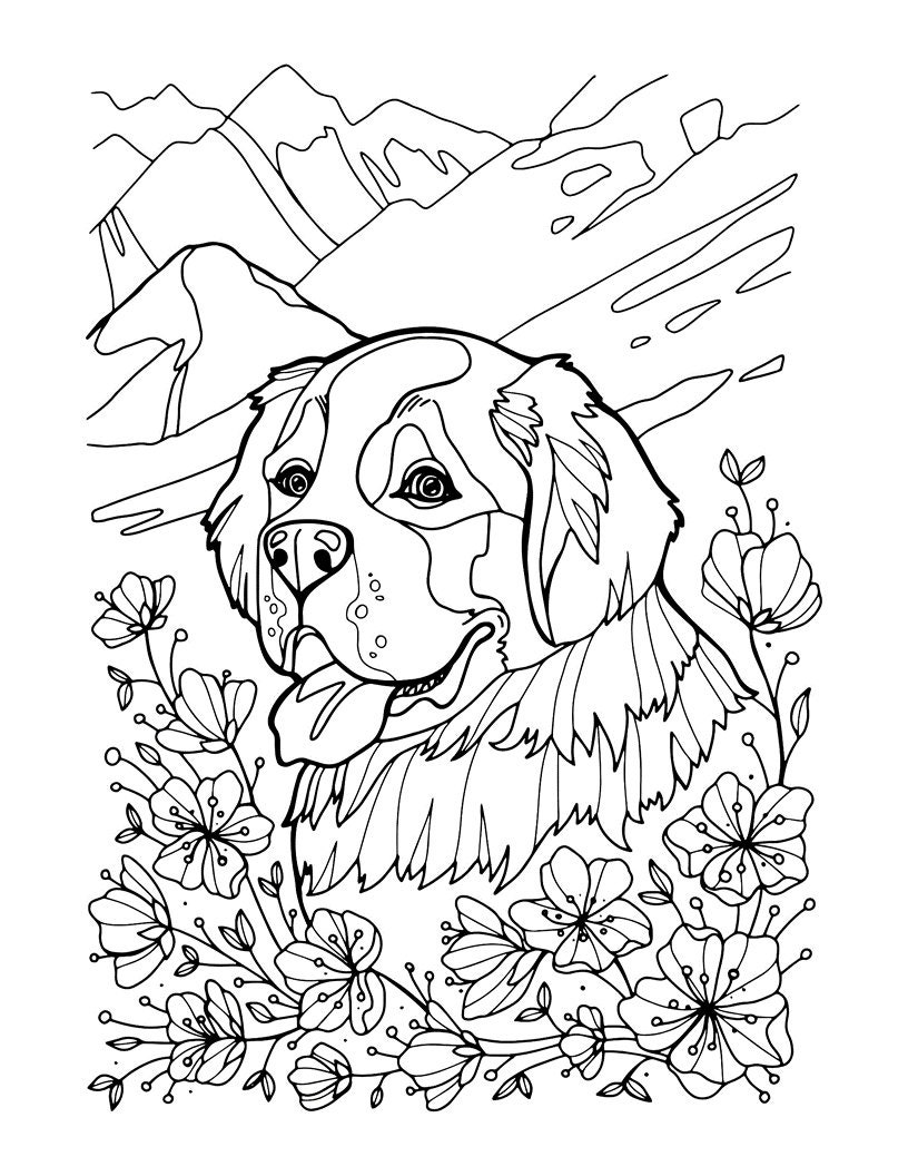 Printable 100 Dog Coloring Pages in a Variety of Styles Instant ...