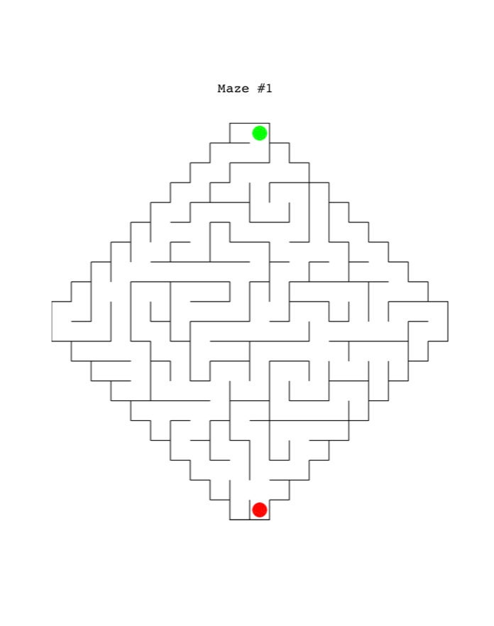 100 Printable Diamond Mazes With Solutions - Instant Download - Puzzles ...