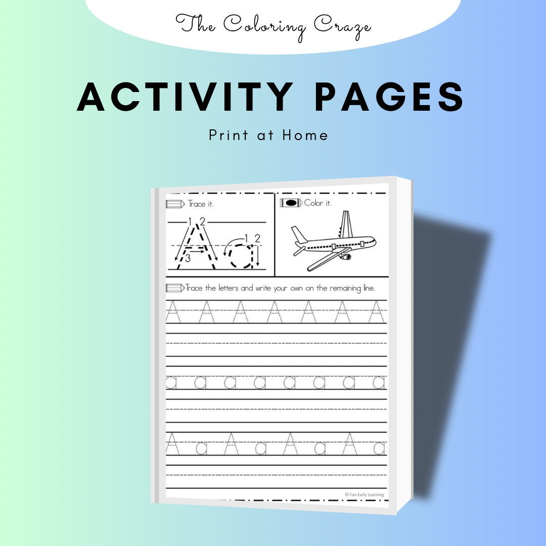 Printable 100 Letter Learning Coloring Pages Instant Download Print at ...