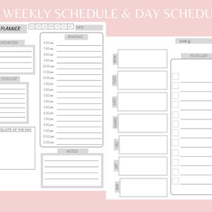 Daily Planner Weekly Planner Weekly Printable Daily - Etsy