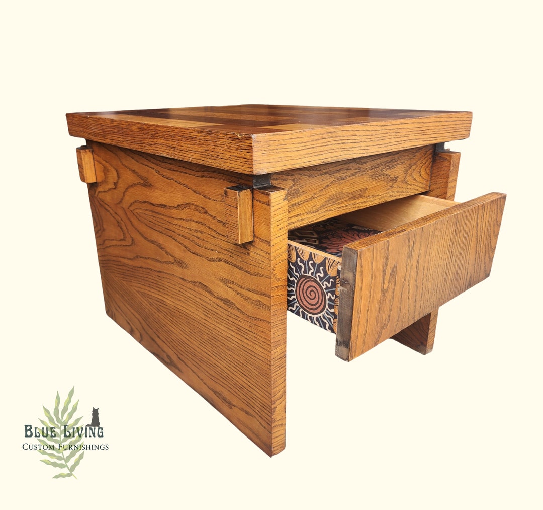 Lane Mid Century Modern Brutalist Oak Parquet Coffee Table - Etsy