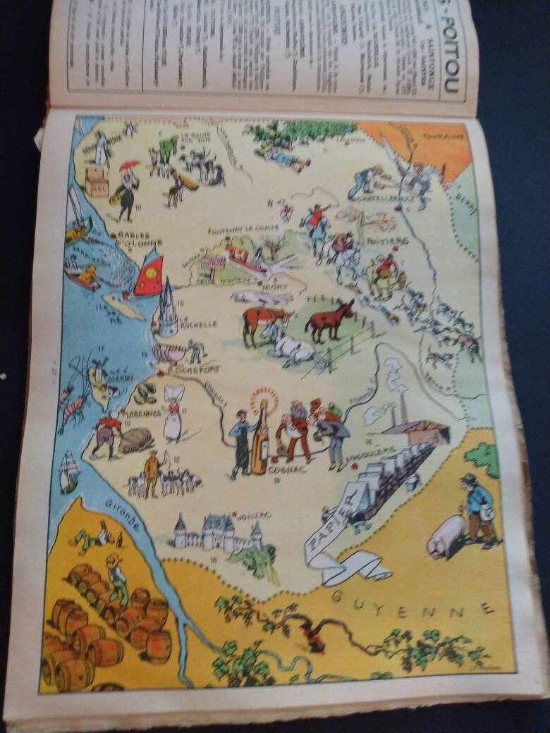 Les Provinces De France Illustrees French Map Learning Children Book ...