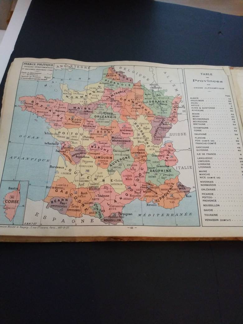 Les Provinces De France Illustrees French Map Learning - Etsy