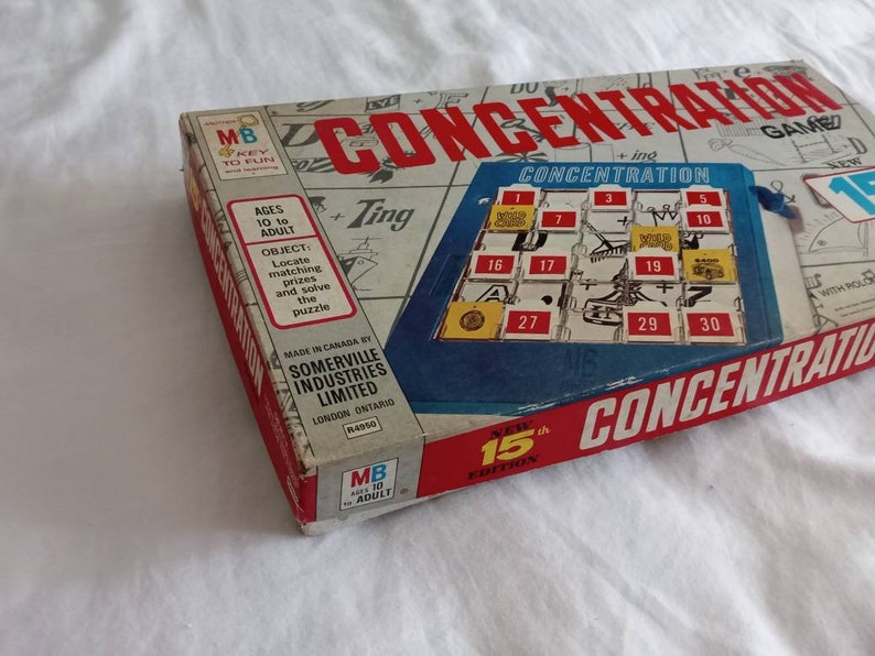 Concentration Game 15th Edition 1975 Vintage Antique by Milton Bradley ...