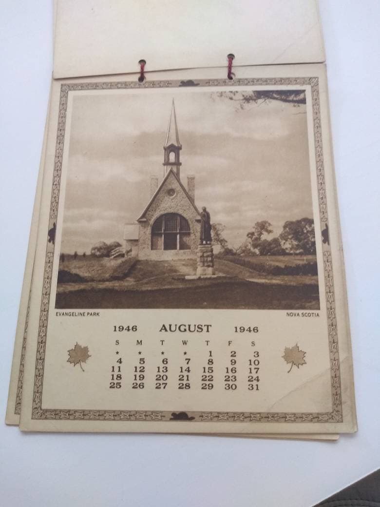 Vintage 1945 Calendar miniature Canadian Calendar - Etsy