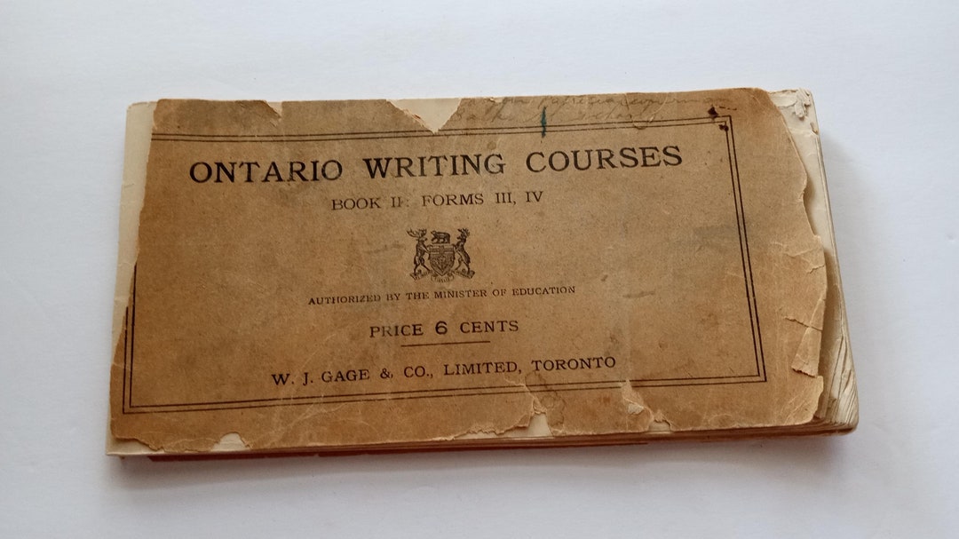 Ontario Writing Courses 1916 Book Library Vintage School Cursive Class ...
