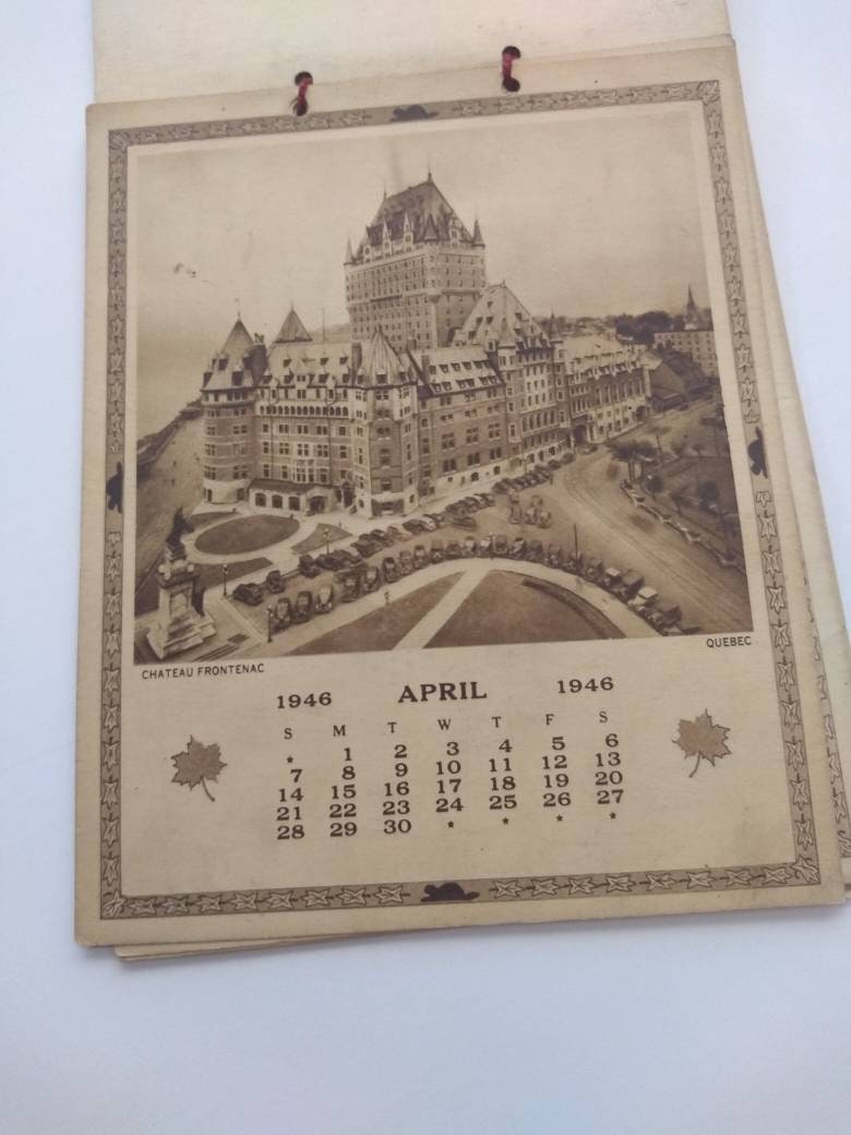 Vintage 1945 Calendar miniature Canadian Calendar Antique Collector ...