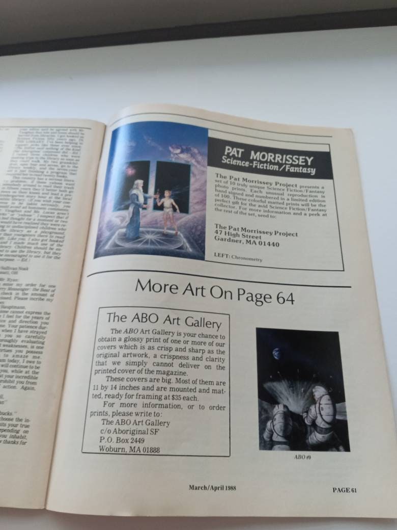 Aboriginal Science Fiction Magazine March-april 1988 Fantasy - Etsy