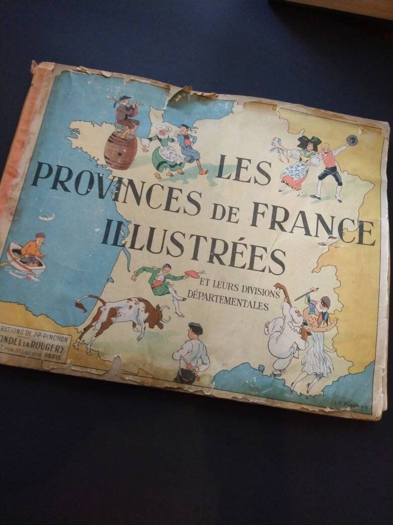 Les Provinces De France Illustrees French Map Learning Children Book ...