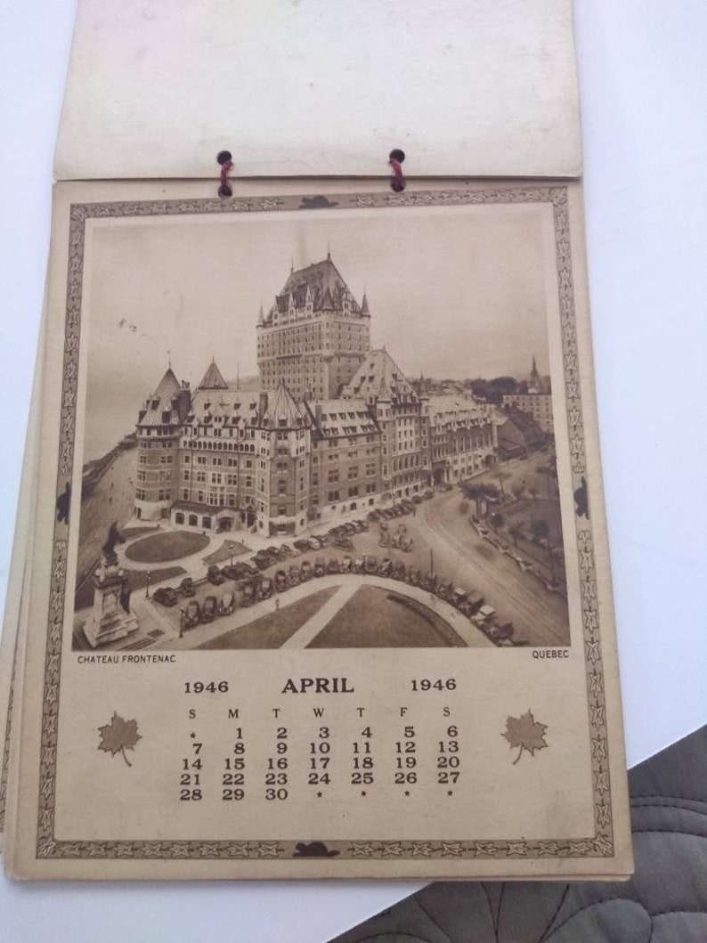 Vintage 1945 Calendar "miniature Canadian Calendar" Antique Collector ...