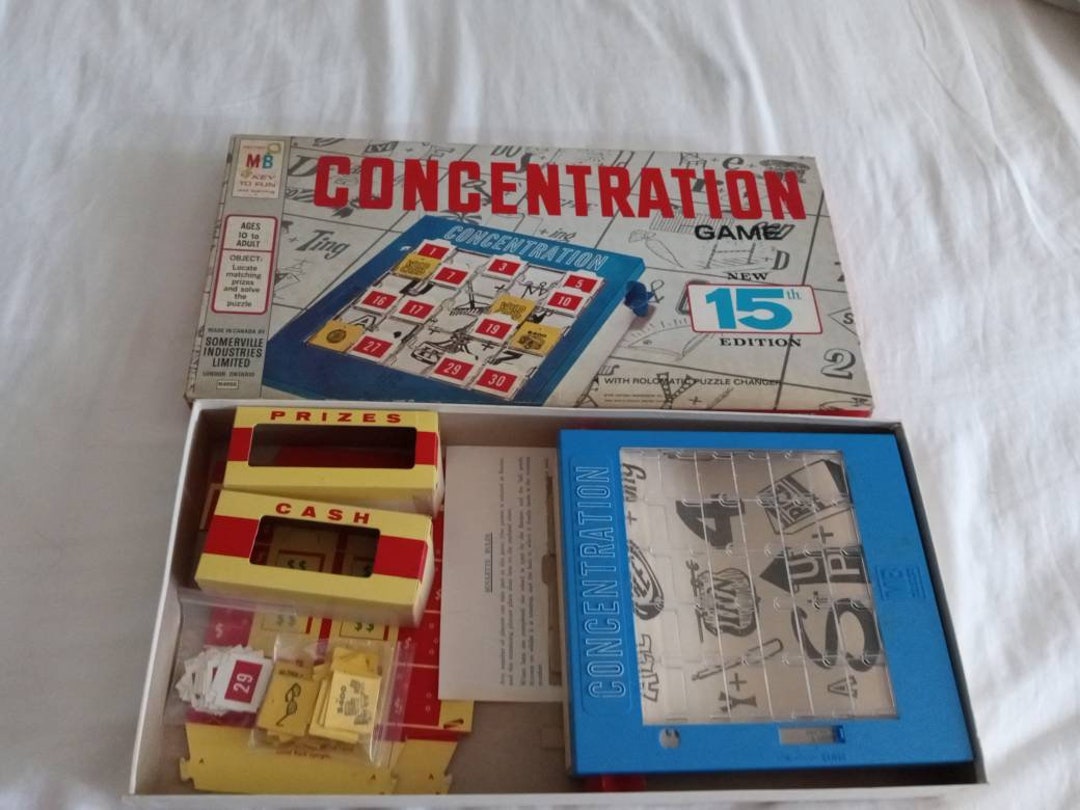 Concentration Game 15th Edition 1975 Vintage Antique by Milton Bradley ...