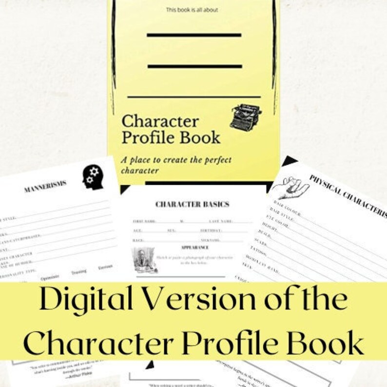 Character Creation Template for Writing - Etsy