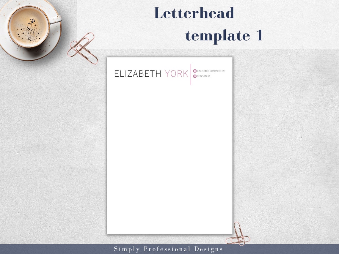 Personal Letterhead Templates, Modern, Easy to Edit in Word ...