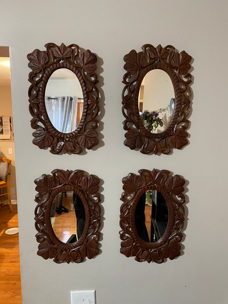 Hand Carved Wooden Frame - Etsy