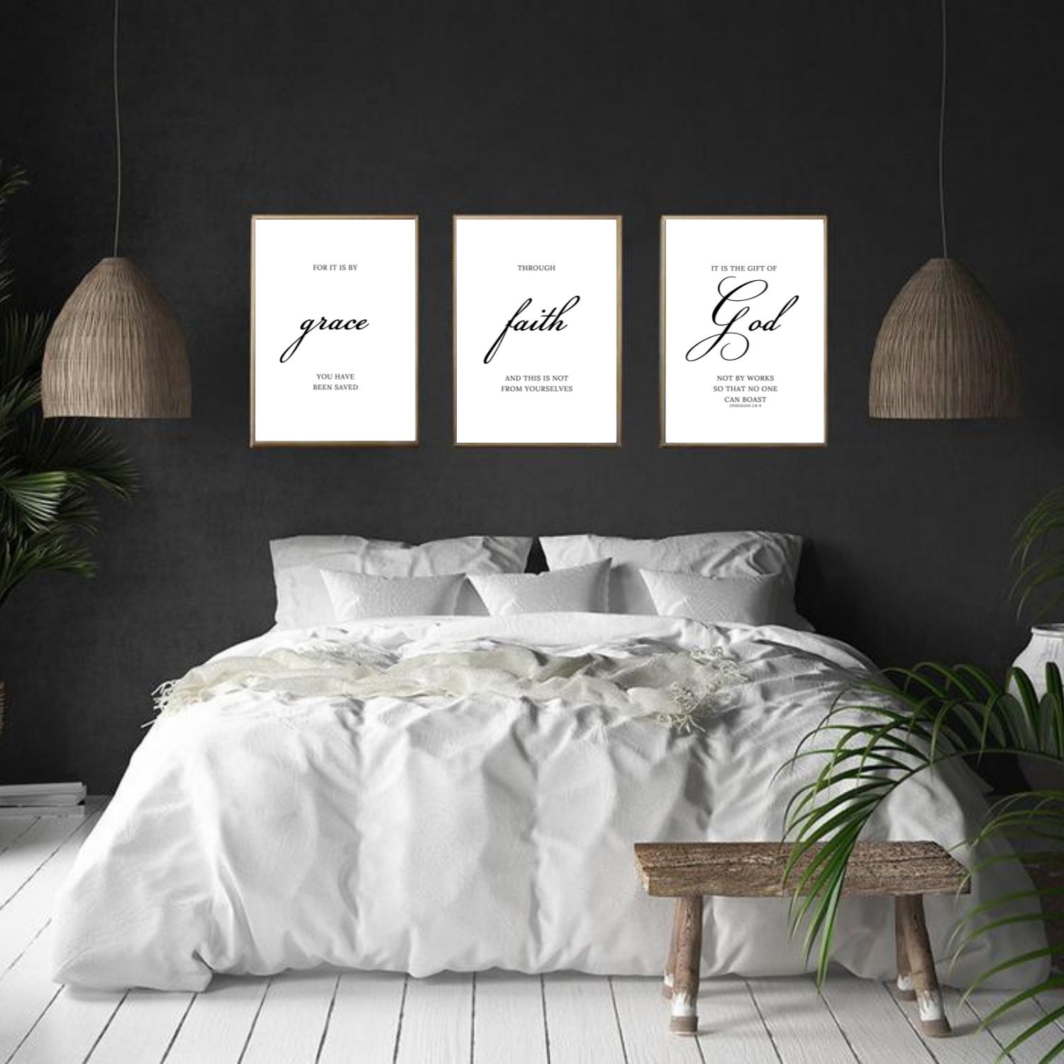 Bible Verse Art, Scripture Wall Christian Decor Bedroom, Ephesians 2 ...