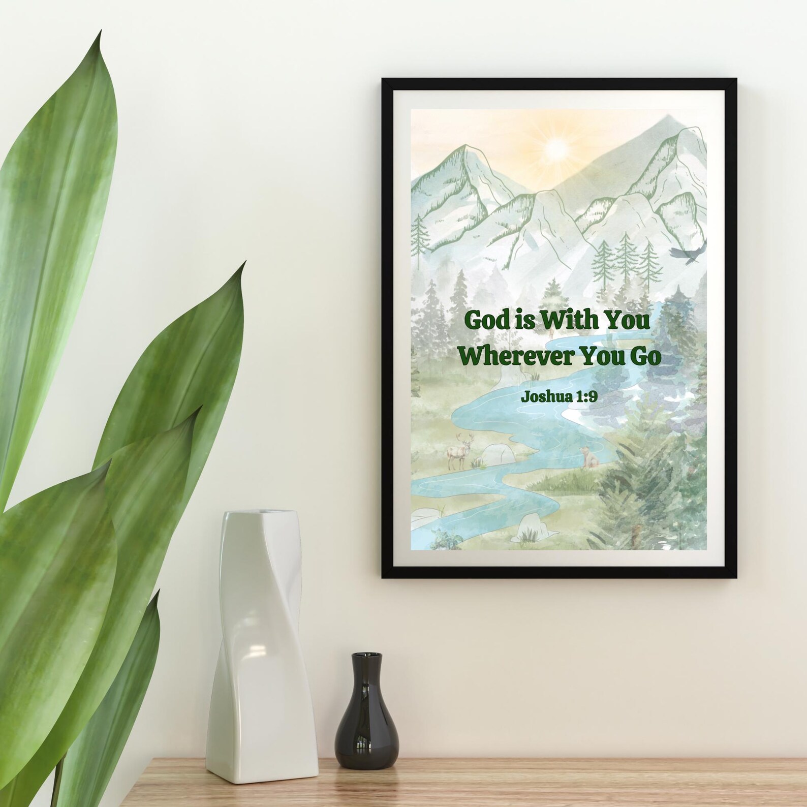 God is With You Wherever You Go - Scripture Print | Joshua 1:9 ...