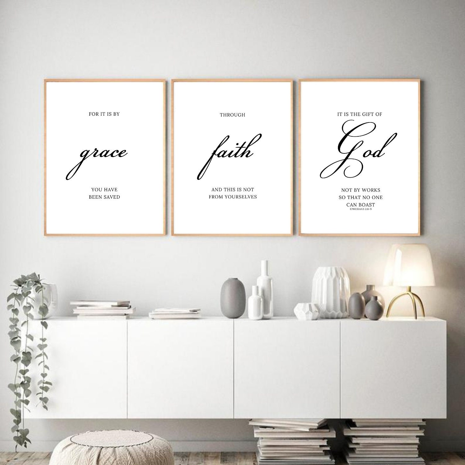 Bible Verse Art, Scripture Wall Christian Decor Bedroom, Ephesians 2 ...