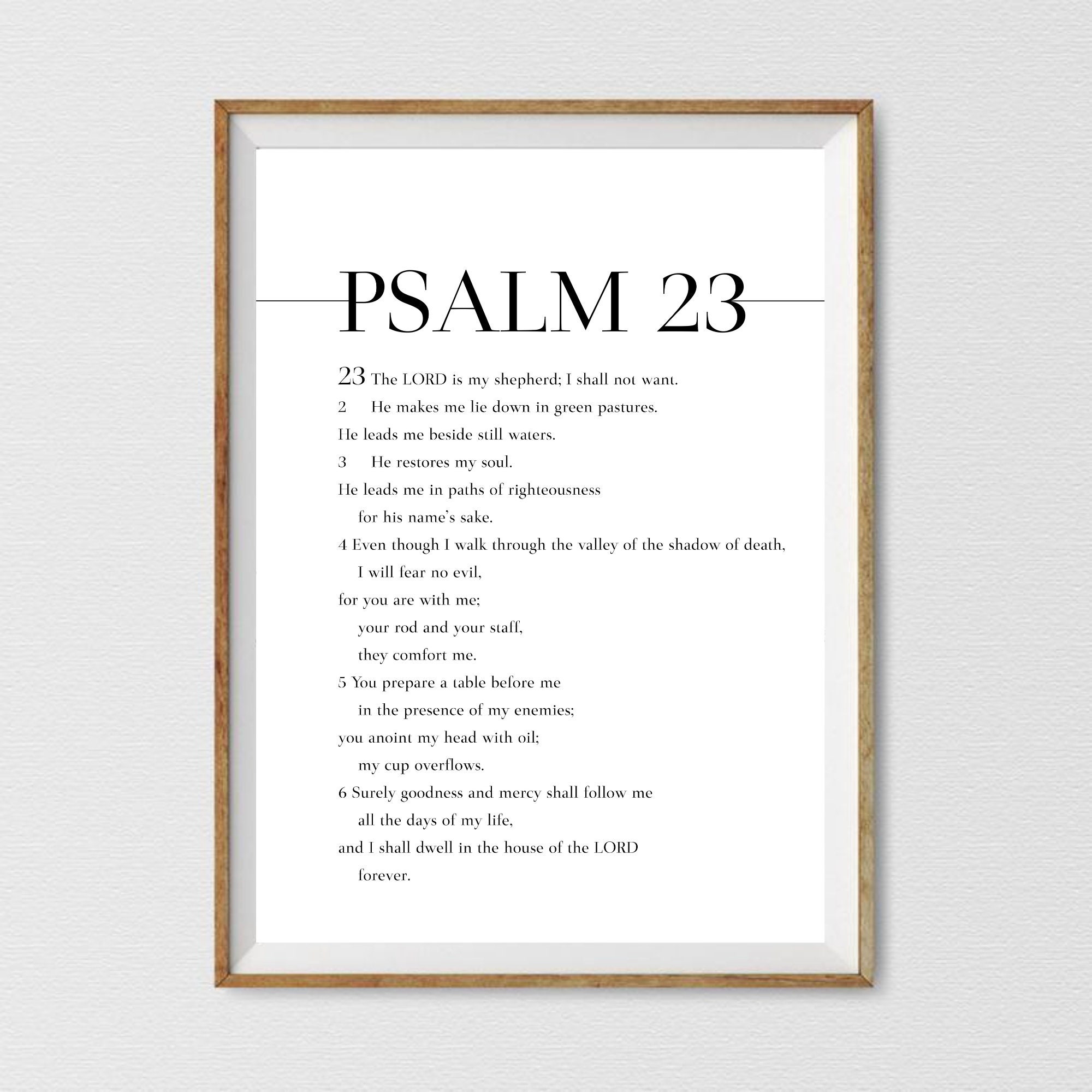 Psalm 23 ESV Bible Verse Wall Art Scripture Artwork Soul - Etsy
