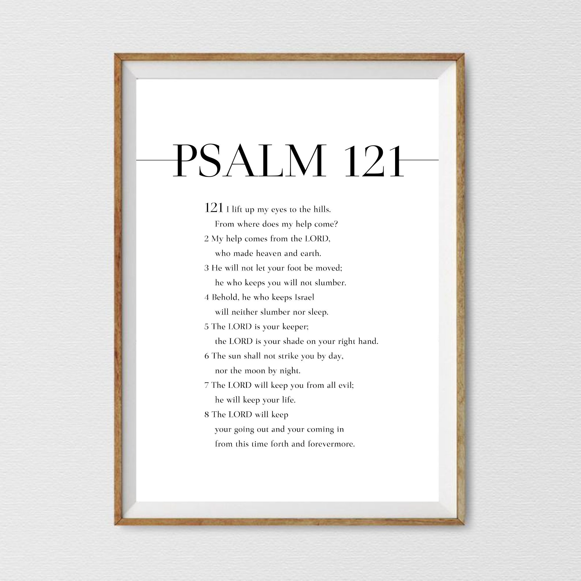 Psalm 121 Minimalist Bible Verse Wall Art | Christian Scripture Print ...