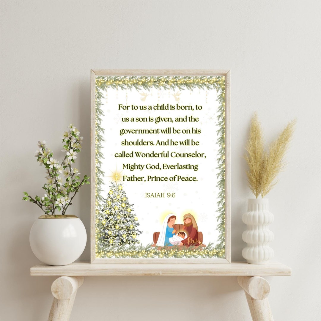 For Unto Us A Child is Born - Isaiah 9:6 Christmas Printable| Nativity ...