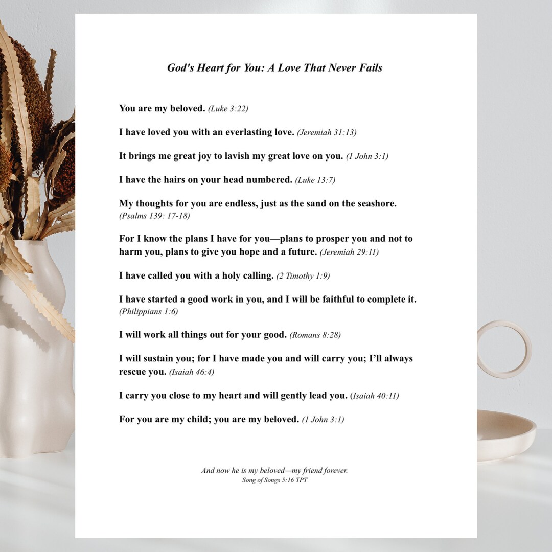 DIGITAL PRINT: Experience God's Unfailing Love, Feel Inspired by Bible ...