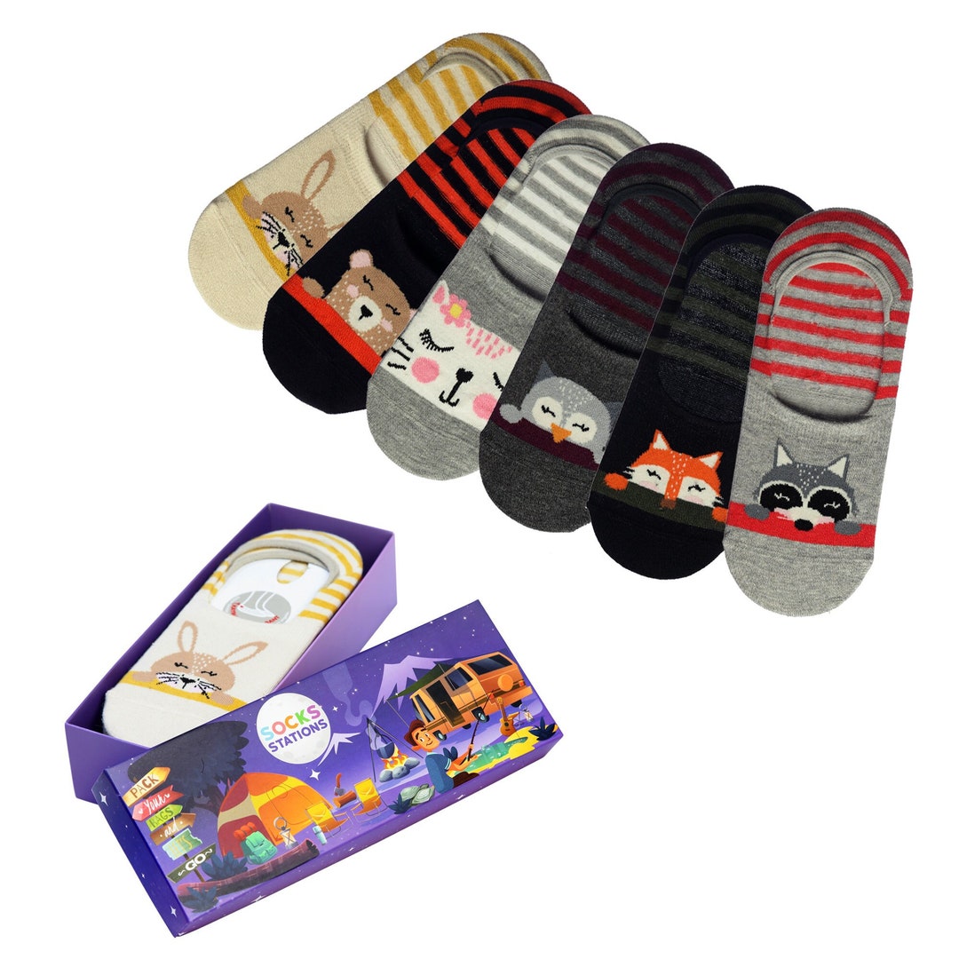 6 Socks Box-no Show Socks Funny Socks Cool Sockscute Socks - Etsy