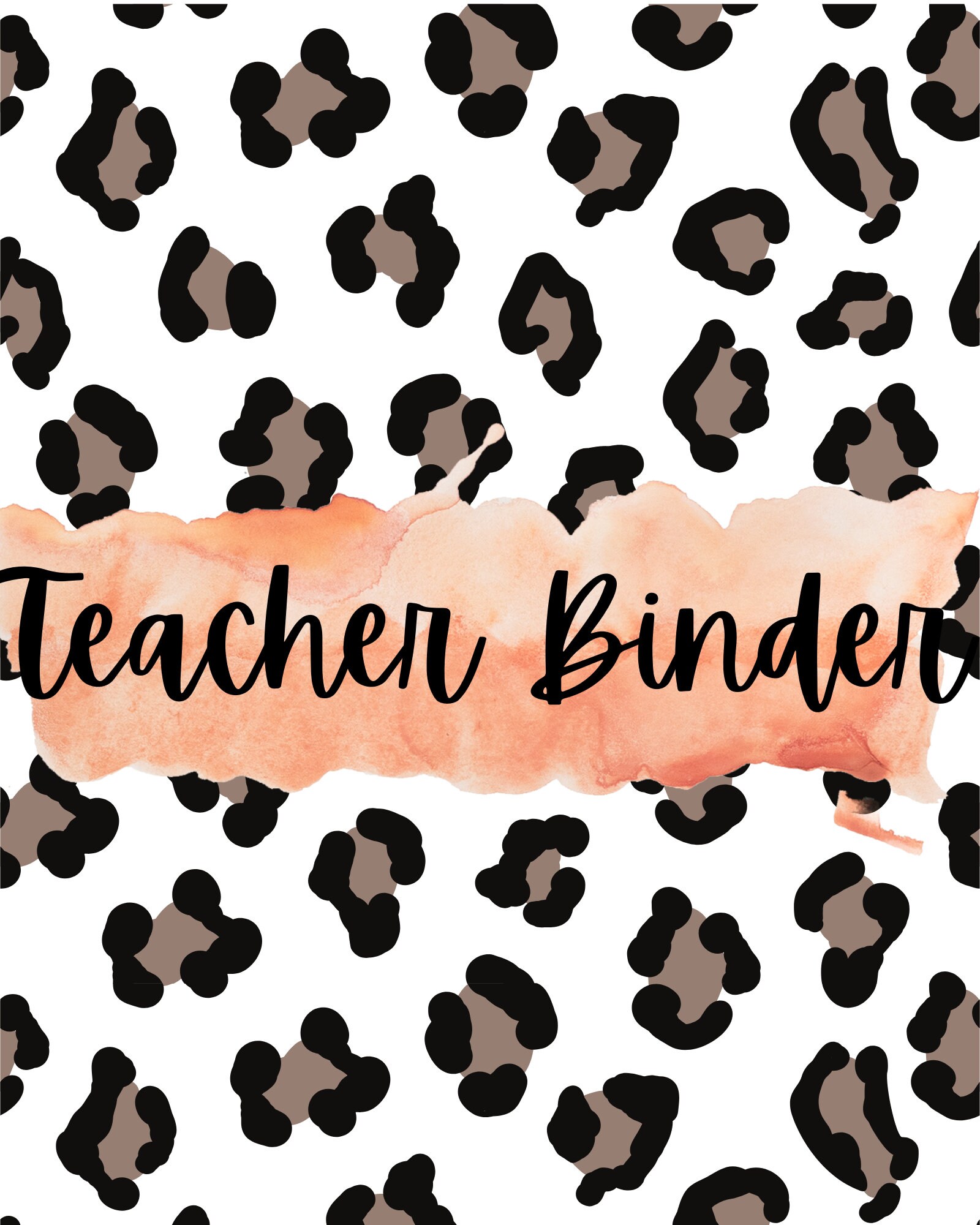 Leopard Print Binder Covers, Classroom Supplies - Etsy