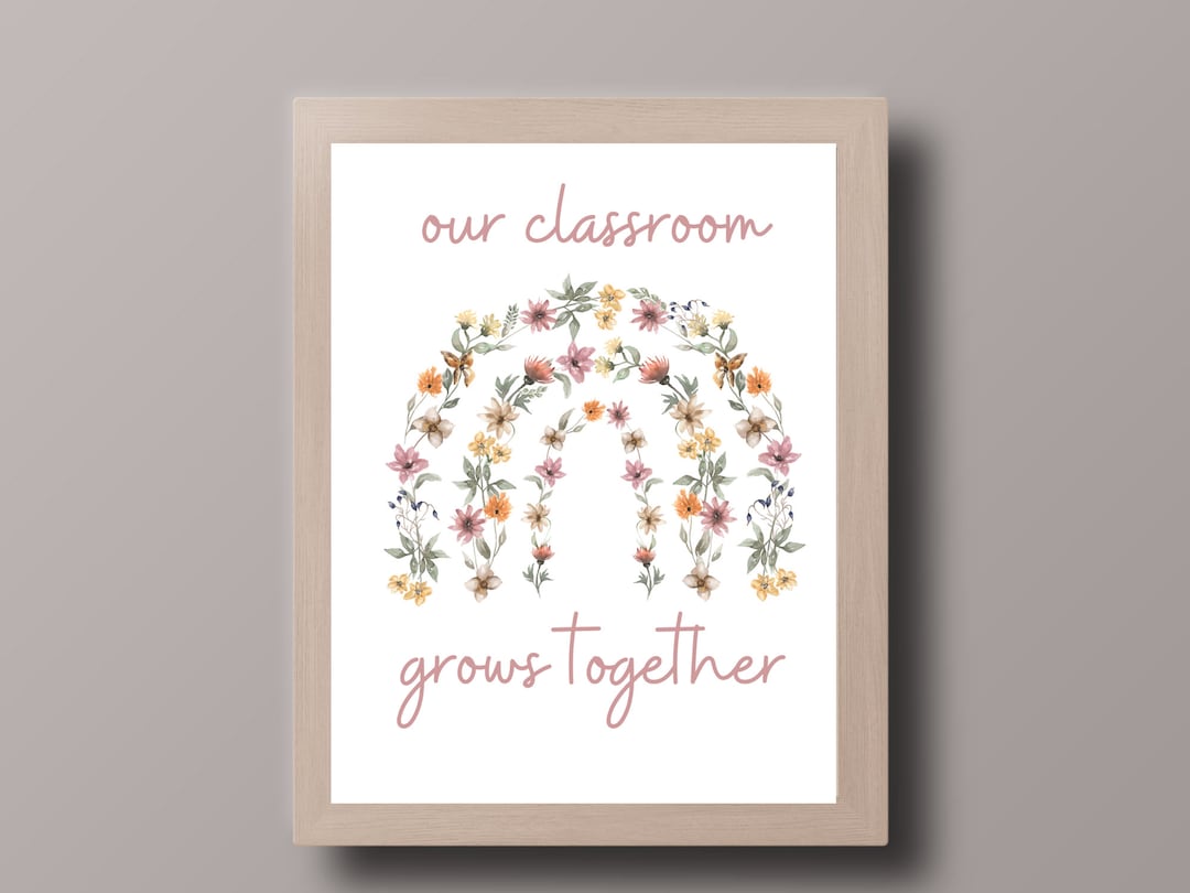 Floral Grow Together Print, 8x10, Classroom Decor - Etsy