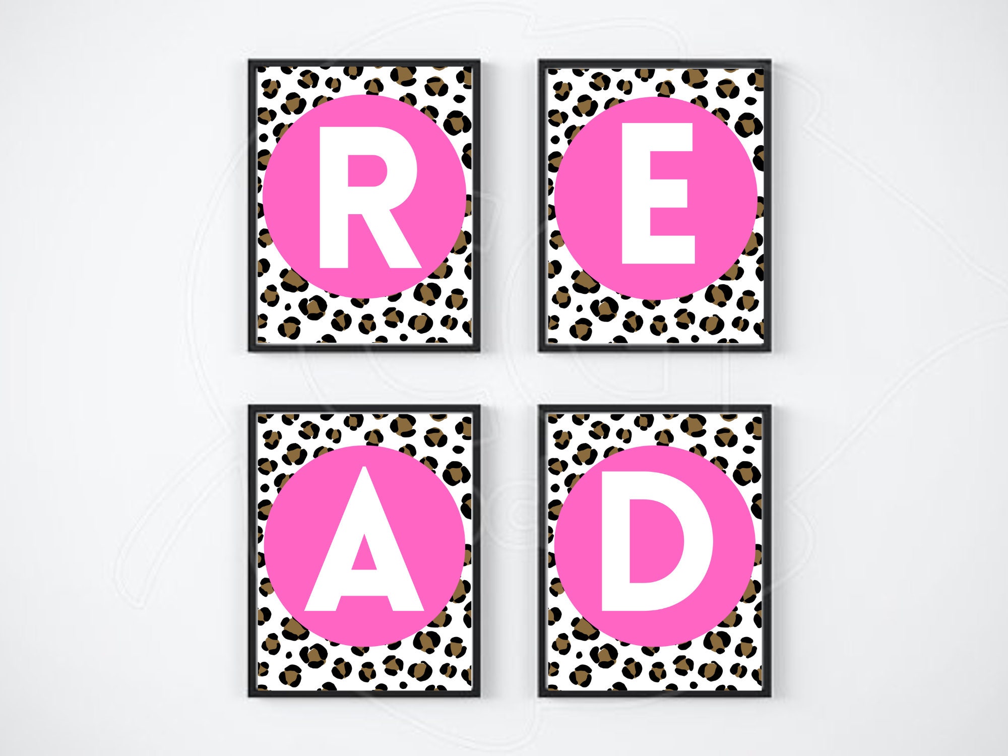 Set of 4, READ Wall Decor, Classroom Decor, Leopard Decor - Etsy
