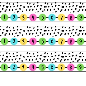 0-10, Desktop Number Line, Digital, Spotted Classroom Number Line - Etsy
