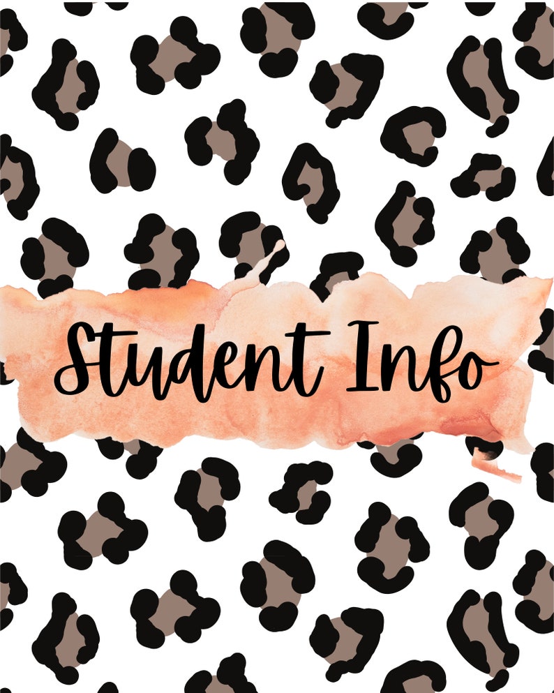 Leopard Print Binder Covers, Classroom Supplies - Etsy