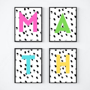 Set of 4 MATH Wall Art Classroom Decor - Etsy