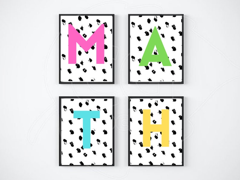 Set of 4, MATH Wall Art, Classroom Decor - Etsy