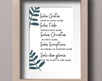 Five Solas Printable - Etsy