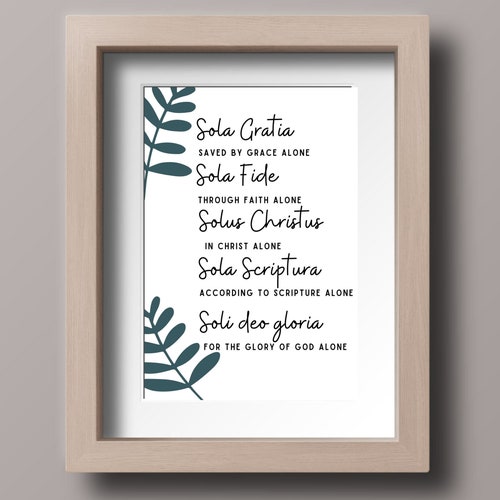 The Five Solas Hand Painted-lettered Script Sign Solid - Etsy