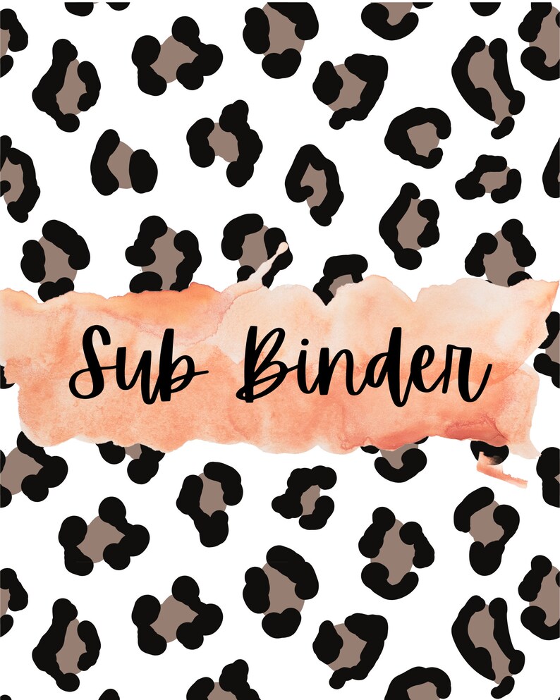 Leopard Print Binder Covers, Classroom Supplies - Etsy
