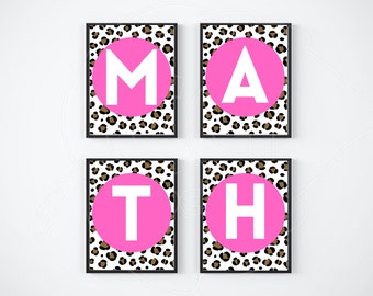 Set of 4, MATH Wall Art, Classroom Decor - Etsy