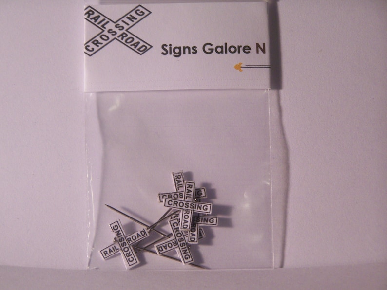Model Train Street Signs 5 Crossbuck Signs N Scale for Layt Details - Etsy