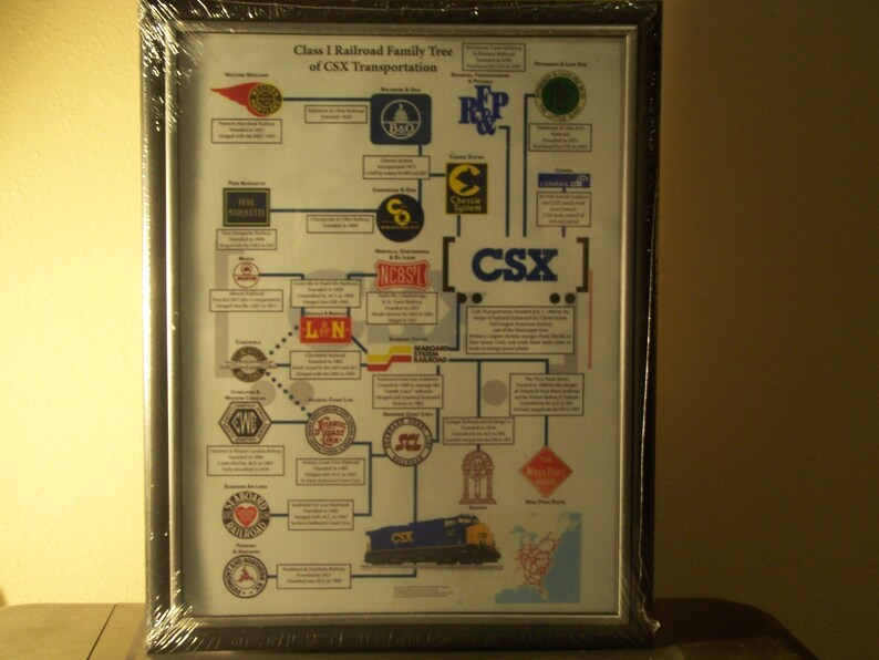CSX Class 1 Railroad Family Tree and History Wall Hanging Picture - Etsy