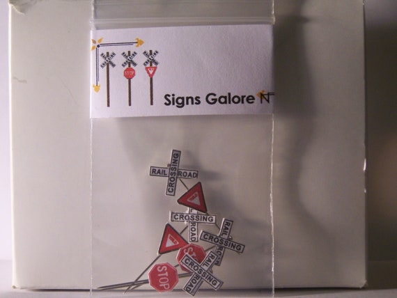 Model Train Street Signs 5 Crossbuck/ Signs N Scale for Layout | Etsy