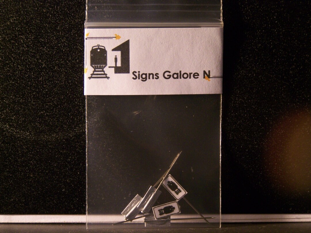 Model Train 5 Train Station Signs Black/white N Scale for Layout ...