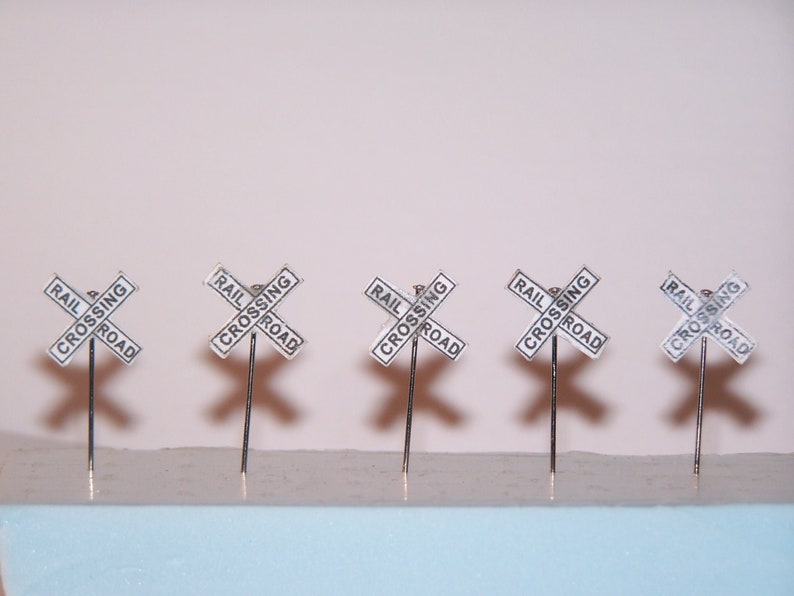 Model Train Street Signs 5 Crossbuck Signs N Scale for Layt Details - Etsy