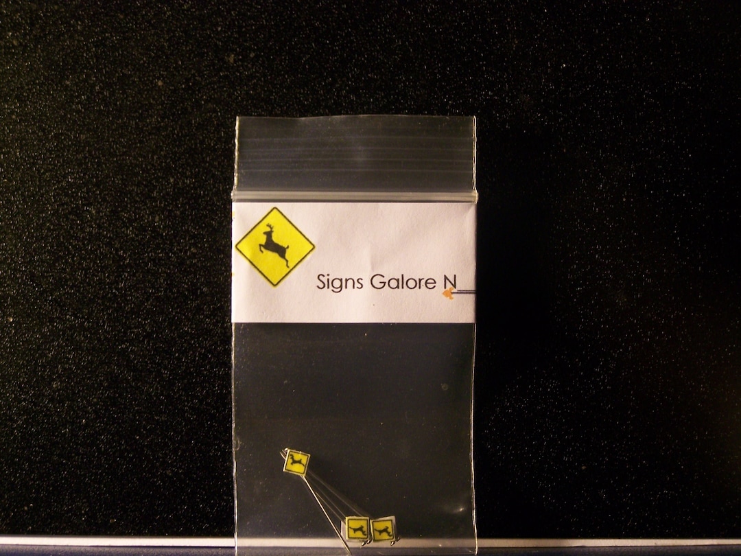 Model Train Street Signs Deer Crossing Warning N Scale Layouts Details ...