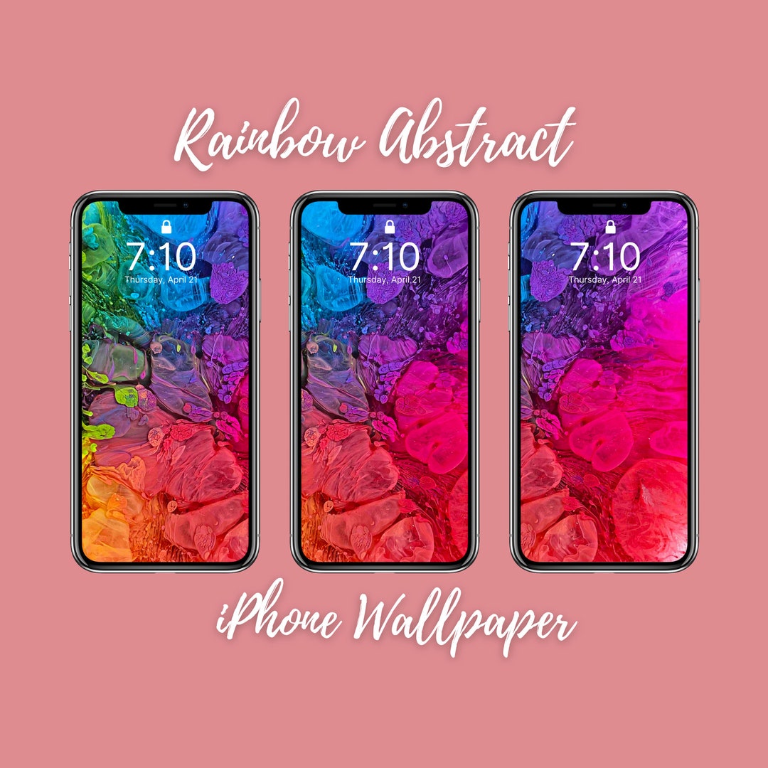 Abstract iPhone Wallpaper - Rainbow - Etsy