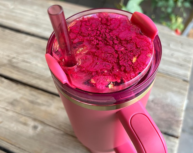 Starbucks X Stanley Lid Topper Berry | Custom Petri Resin Stanley Lid ...