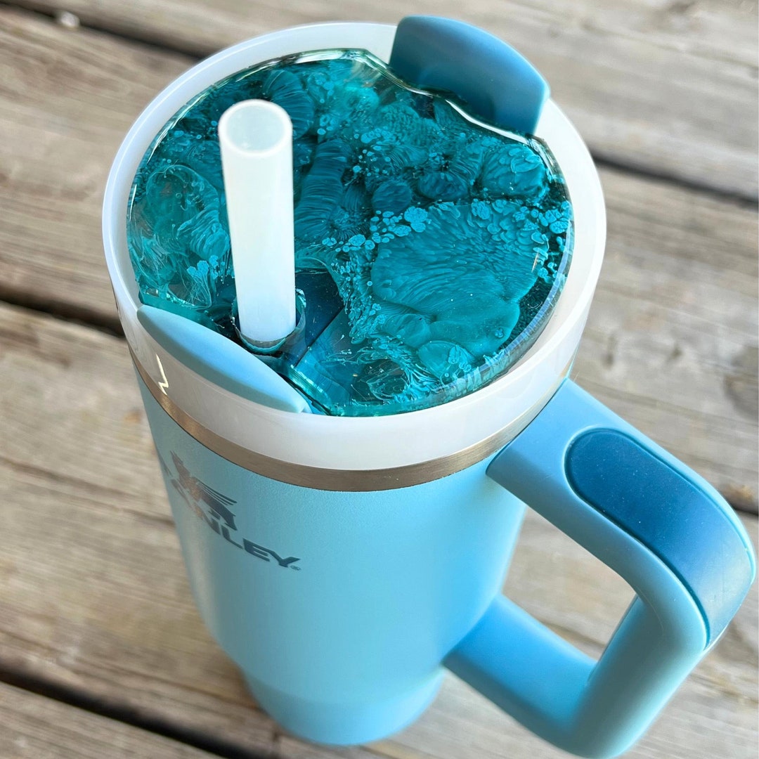 Pool Stanley Lid Topper | Custom Petri Resin Stanley Lid | Blue Stanley ...