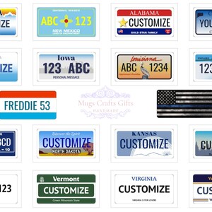 Custom State License Plate|personalized Name |customized Text |all 50 ...