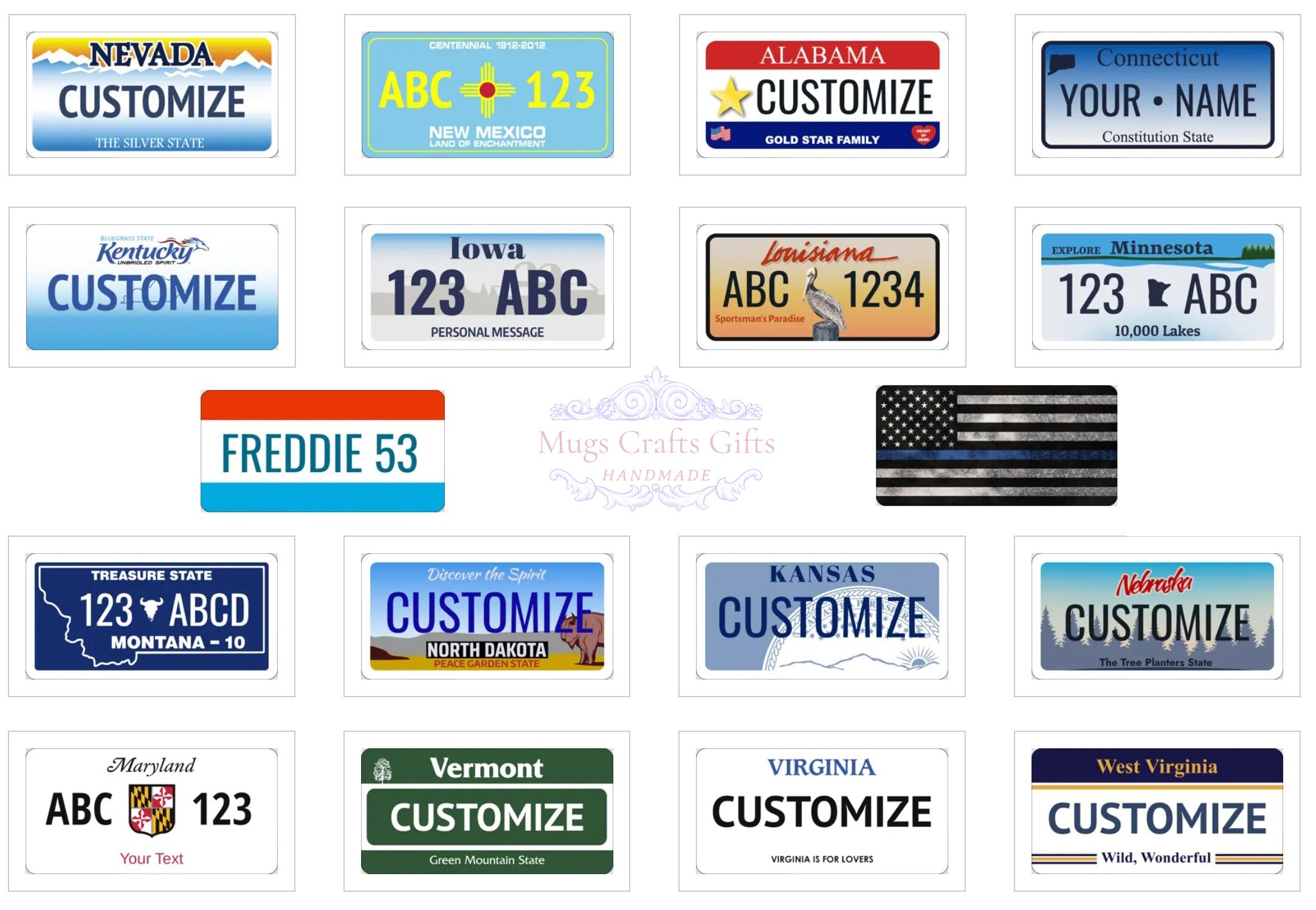 Custom State License Platepersonalized Name customized Text - Etsy Custom State License Platepersonalized Name customized Text - Etsy