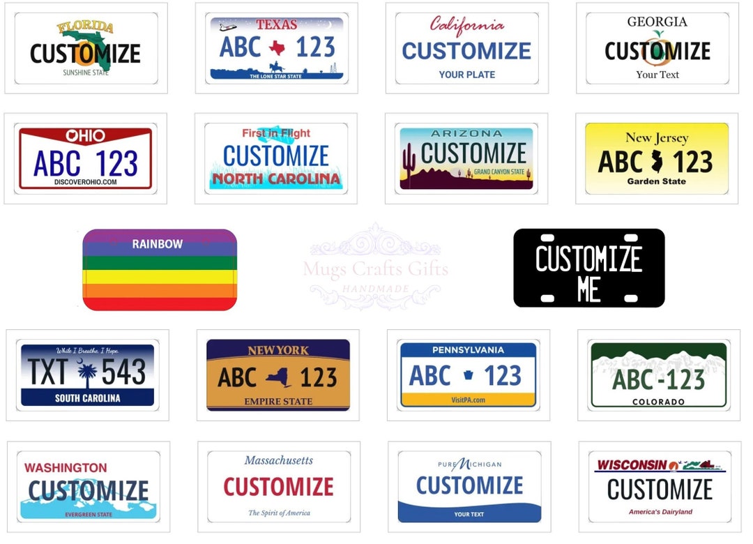 Custom State License Plate|personalized Name |customized Text |all 50 ... Custom State License Plate|personalized Name |customized Text |all 50 ...